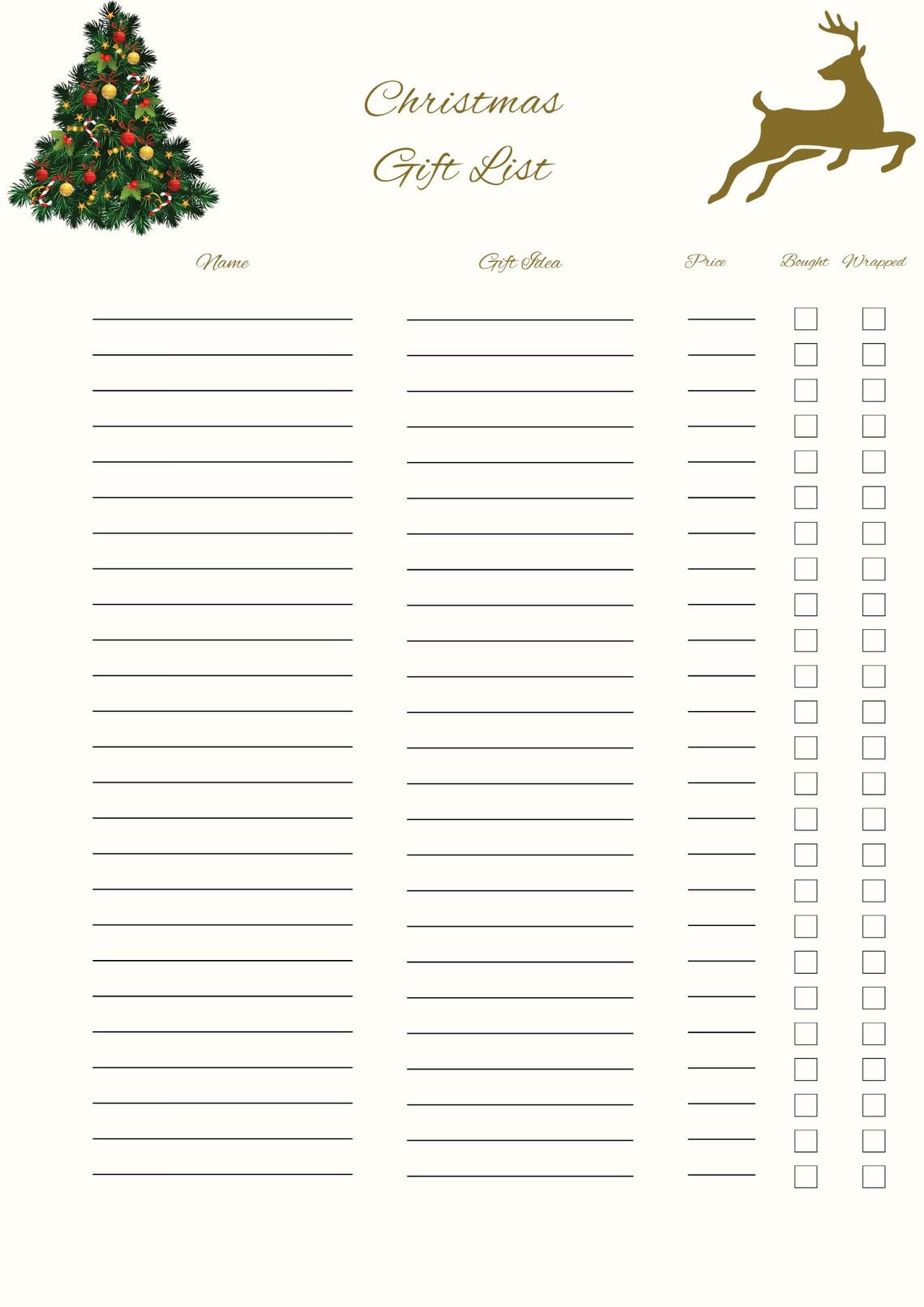 Christmas Gift List Tracker - Etsy