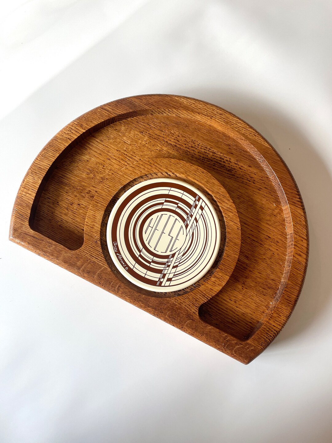 Vintage Jerry Abrams MCM Wood Cheese Board - 14 Inches - Etsy
