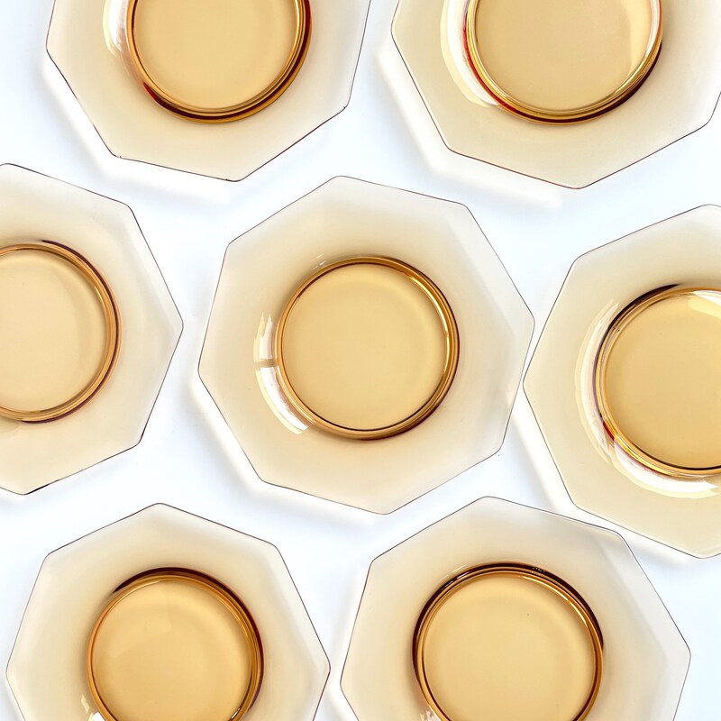 Amber Glass Plates - Etsy
