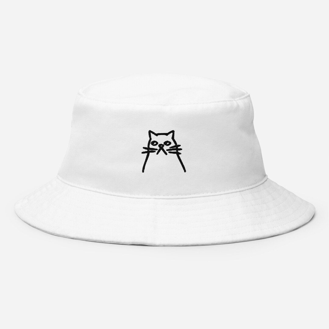 Grumpy Cat Bucket Hat, Angry Cat Hat, Embroidered, Annoyed Cat, Cat ...