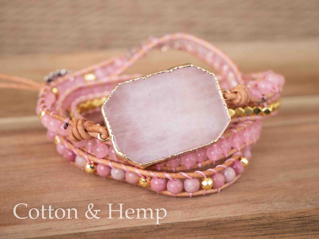 Natural Rose Quartz Bracelet-grounding Gemstone Bracelet-healing Stone ...