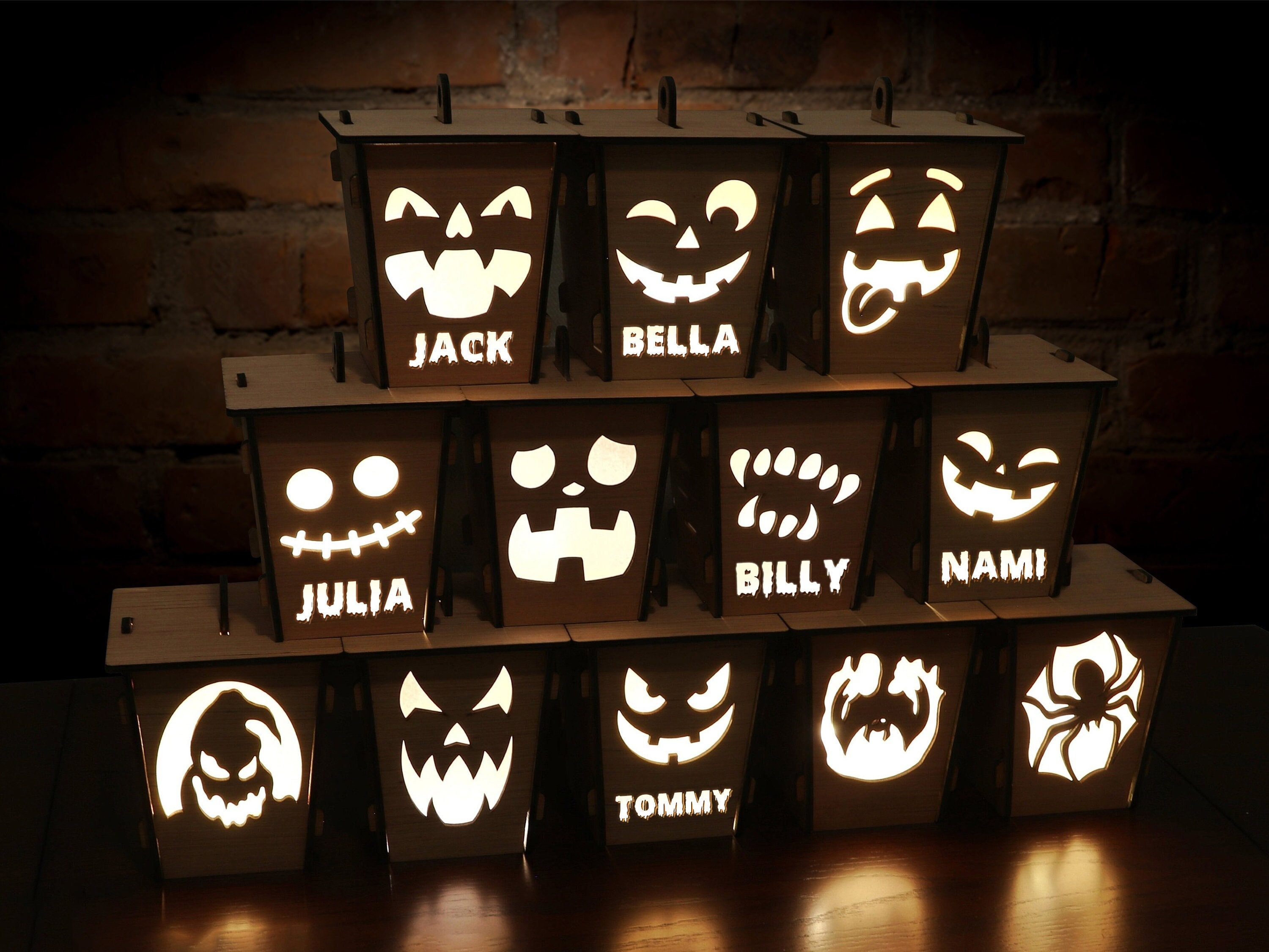 Personalization Wooden Halloween Lantern Deocor Custom Jack O - Etsy