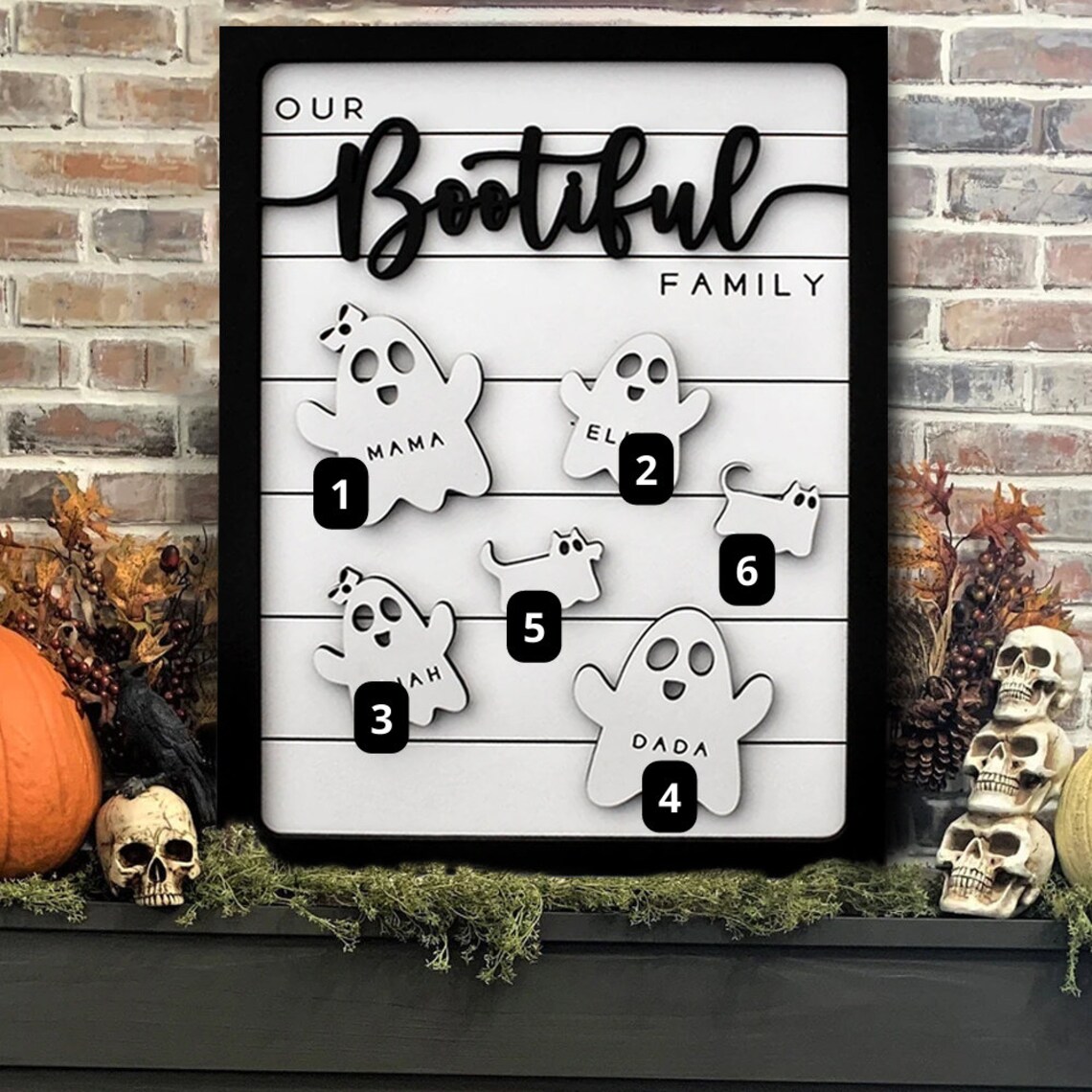 Personalized Halloween Wood Sign, Custom Bootiful Family Sign, Custom ...