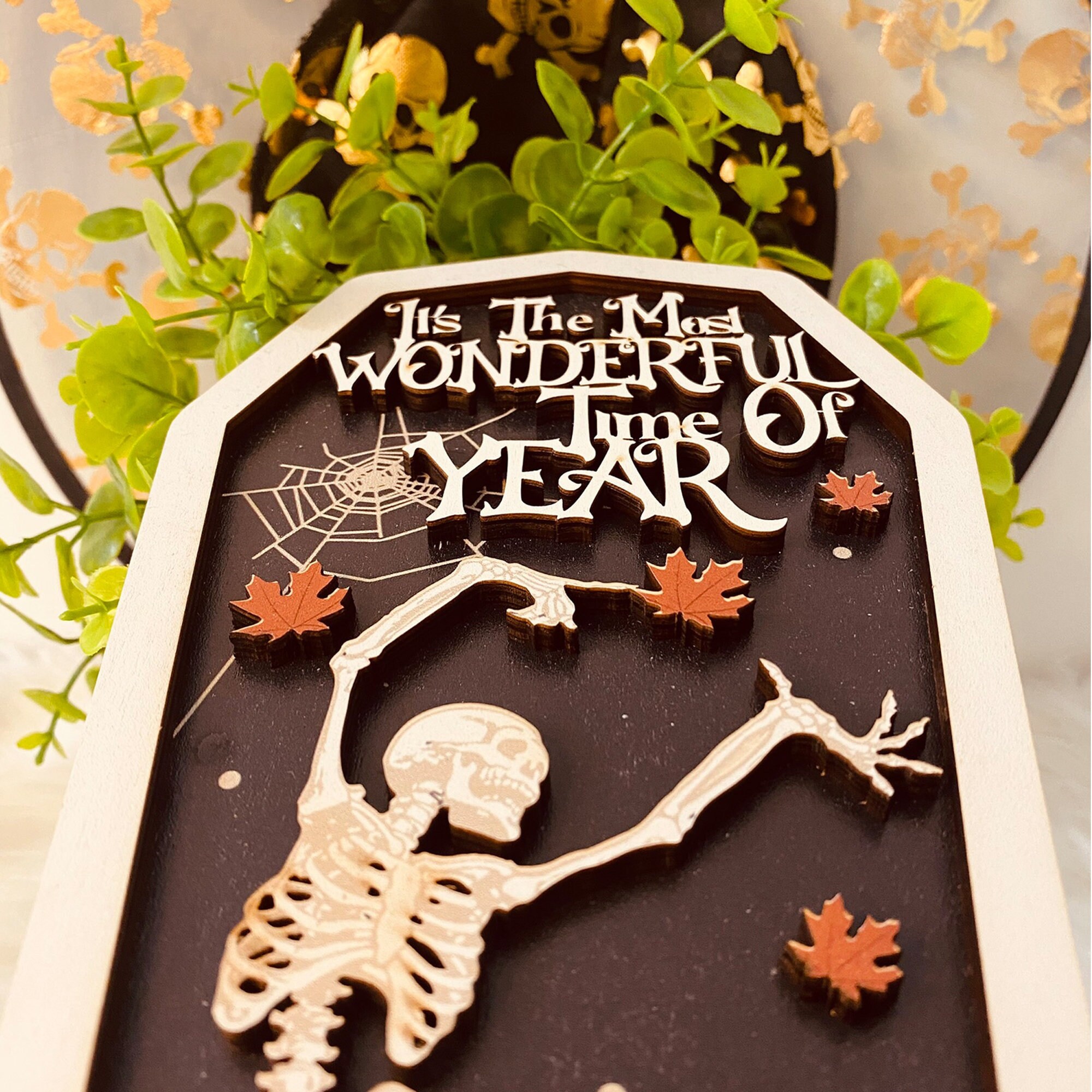 Halloween Dancing Skeleton Sign, Skeleton Sign, It's the Most Wonderful ...