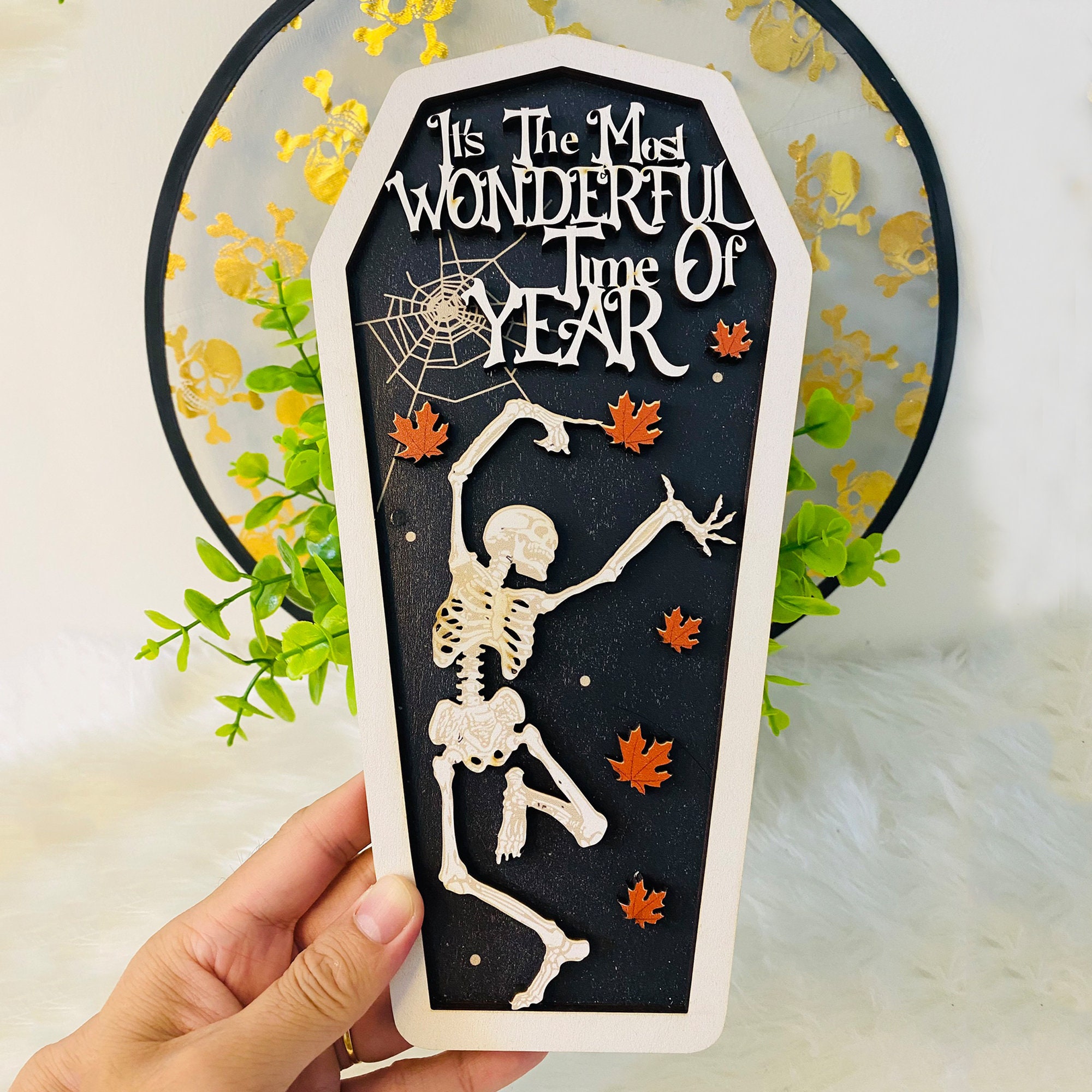 Halloween Dancing Skeleton Sign, Skeleton Sign, It's the Most Wonderful ...