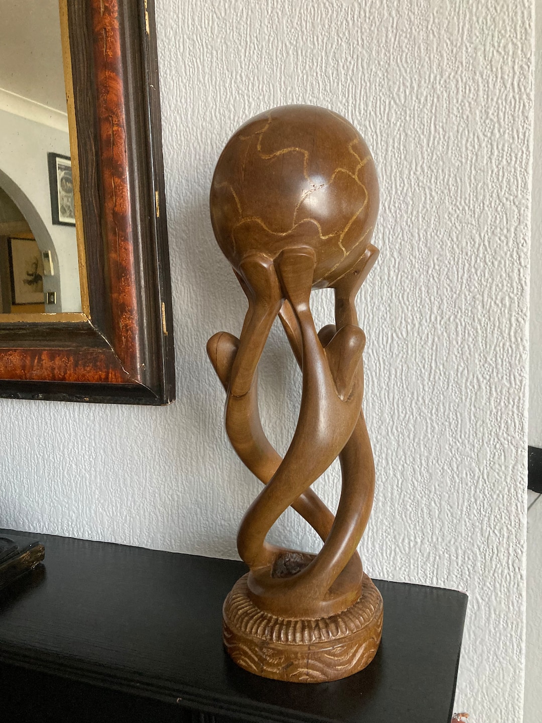 Wood Sculpture ‘world Globe Unity’ African Contemporary Art by Festus ...