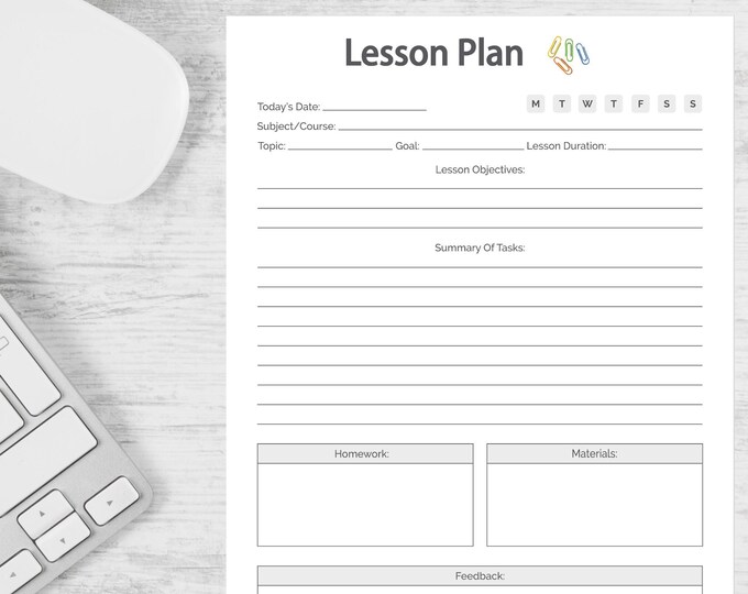 Lesson Planner Printable Lesson Planner Teaching Planner Lesson Plan ...