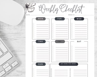 Weekly Organizer Printable, Weekly Schedule, Weekly Planner Printable ...