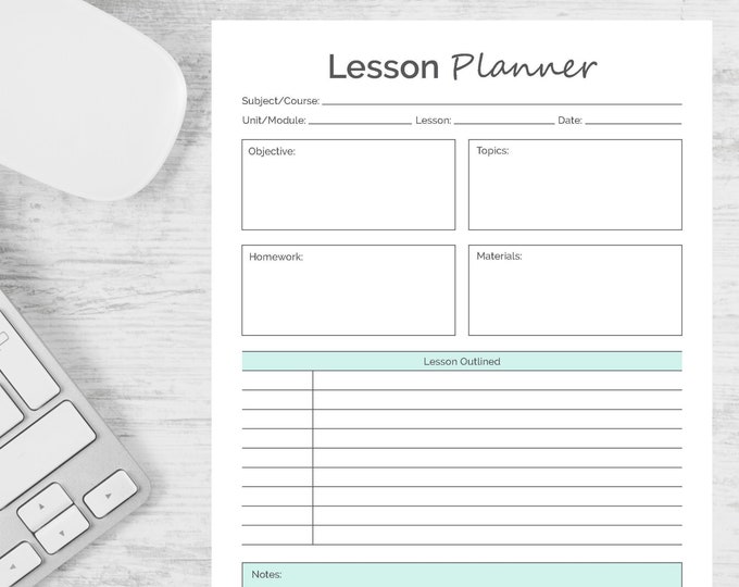 Lesson Planner Printable Lesson Planner Teaching Planner Lesson Plan ...