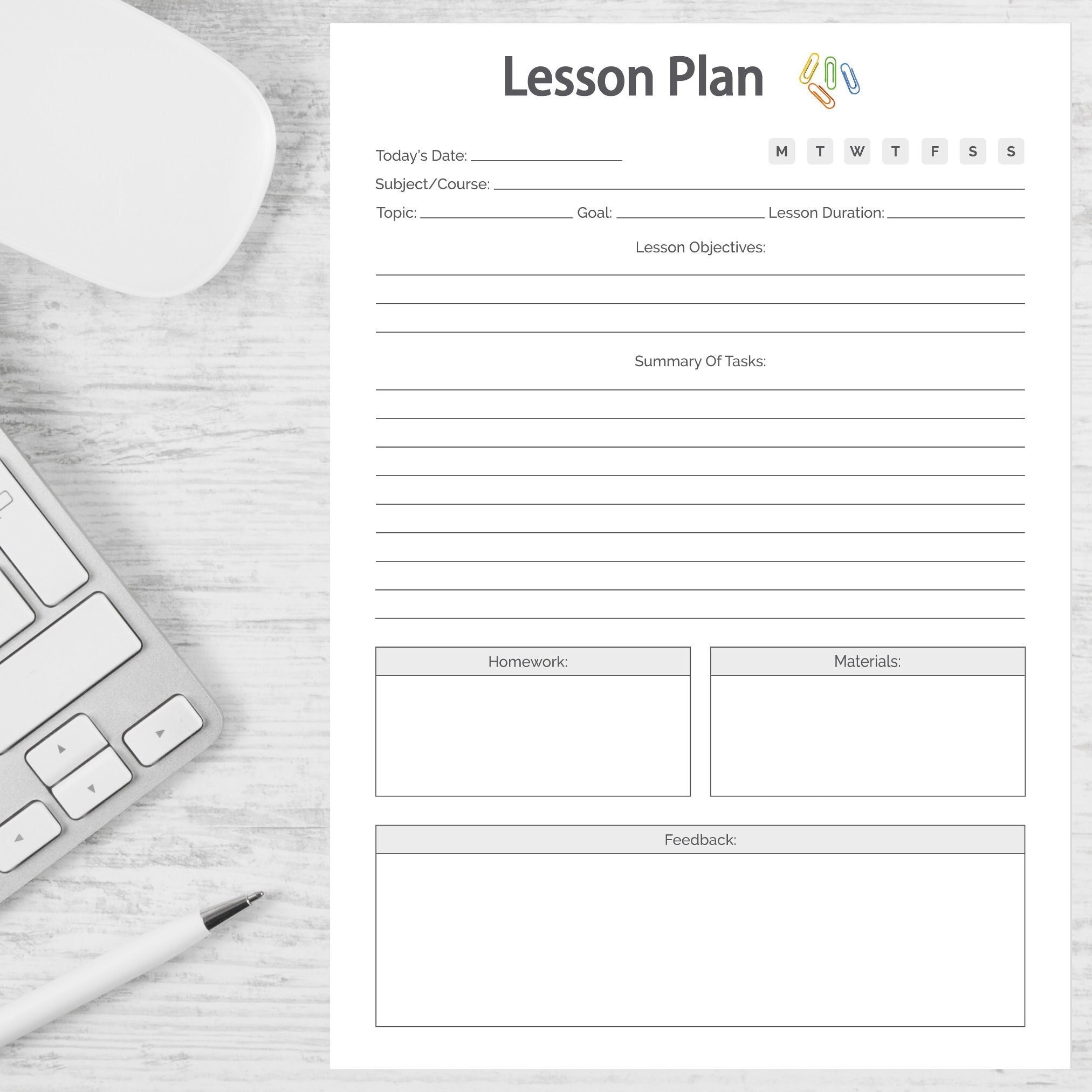 Lesson Planner Printable| Lesson Planner| Teaching Planner| Lesson Plan ...