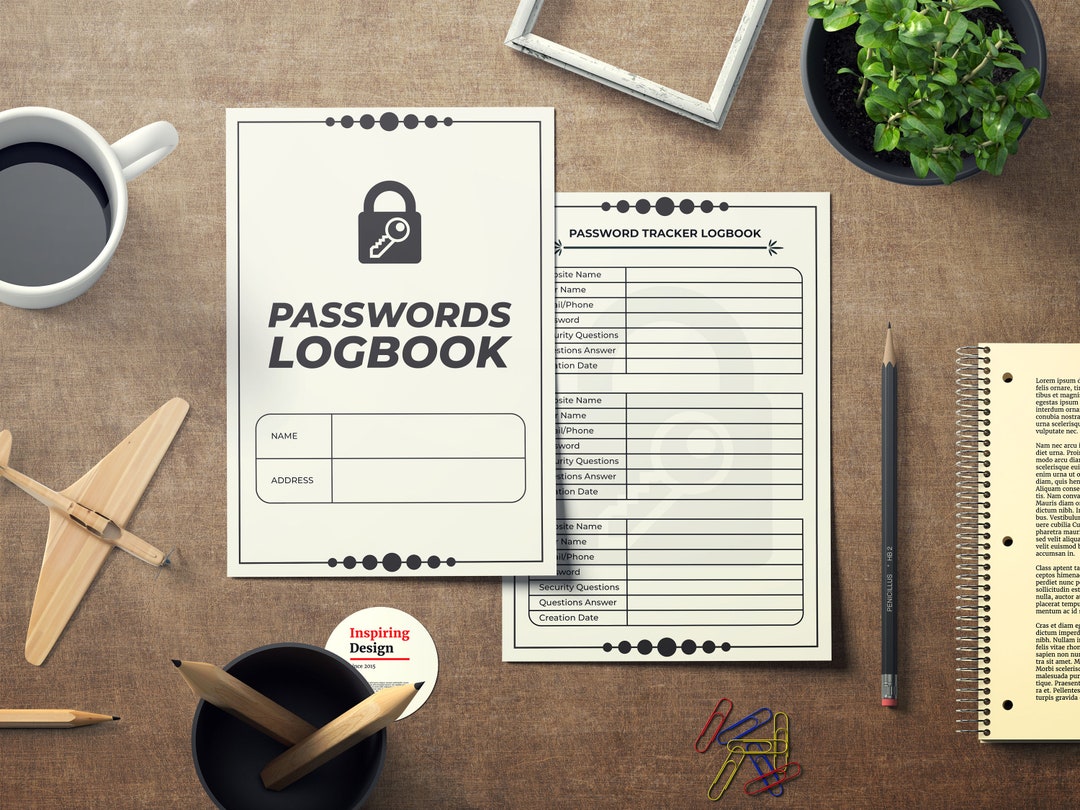Password Tracker Log Book Printable password Keeper password Organizer ...