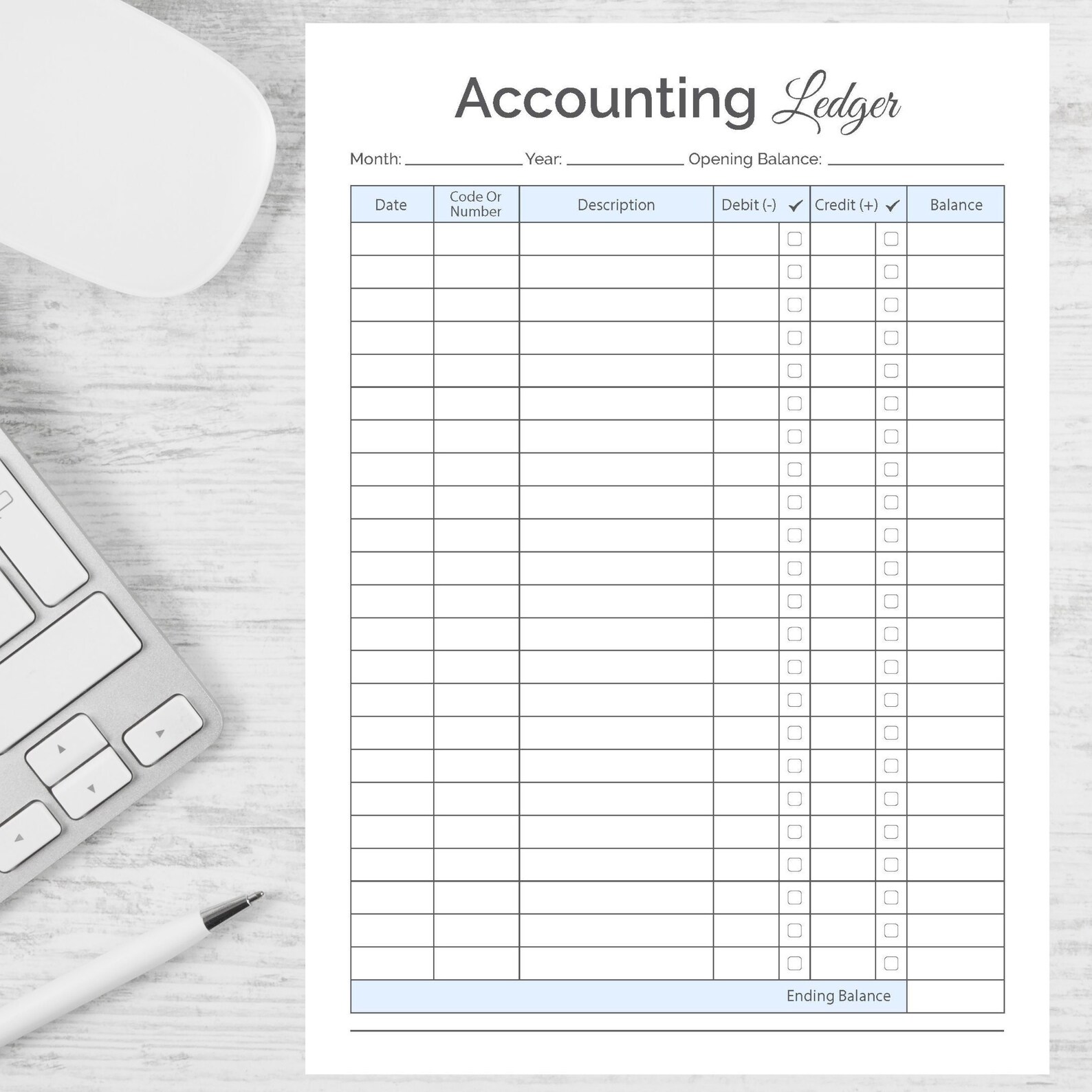 Accounting Ledger General Ledger PDF Money Tracker and Printable PDF ...