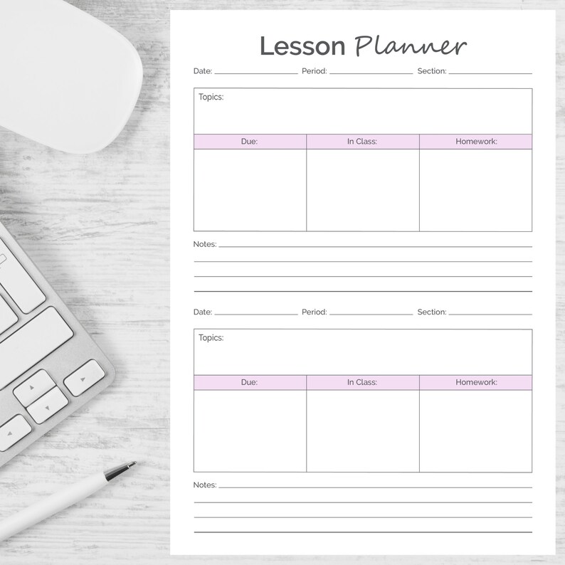 Lesson Planner Printable Lesson Planner Teaching Planner Lesson Plan ...