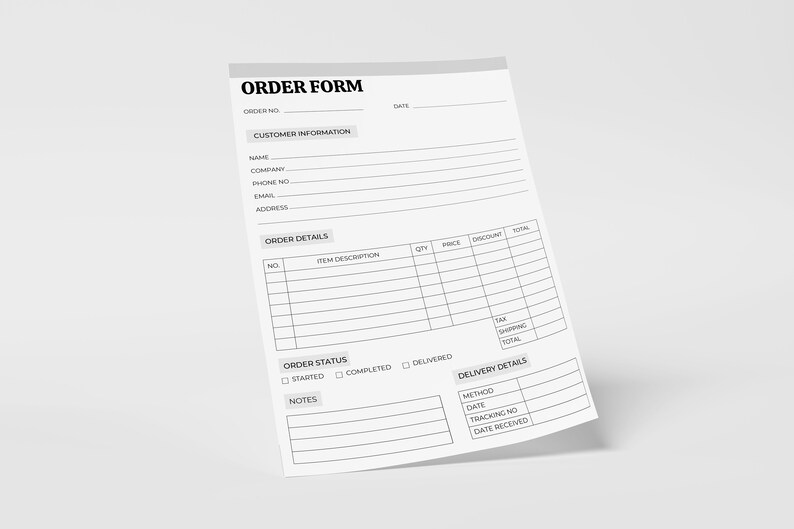 Complete Order Form Template Purchase Order Form Template Print ...