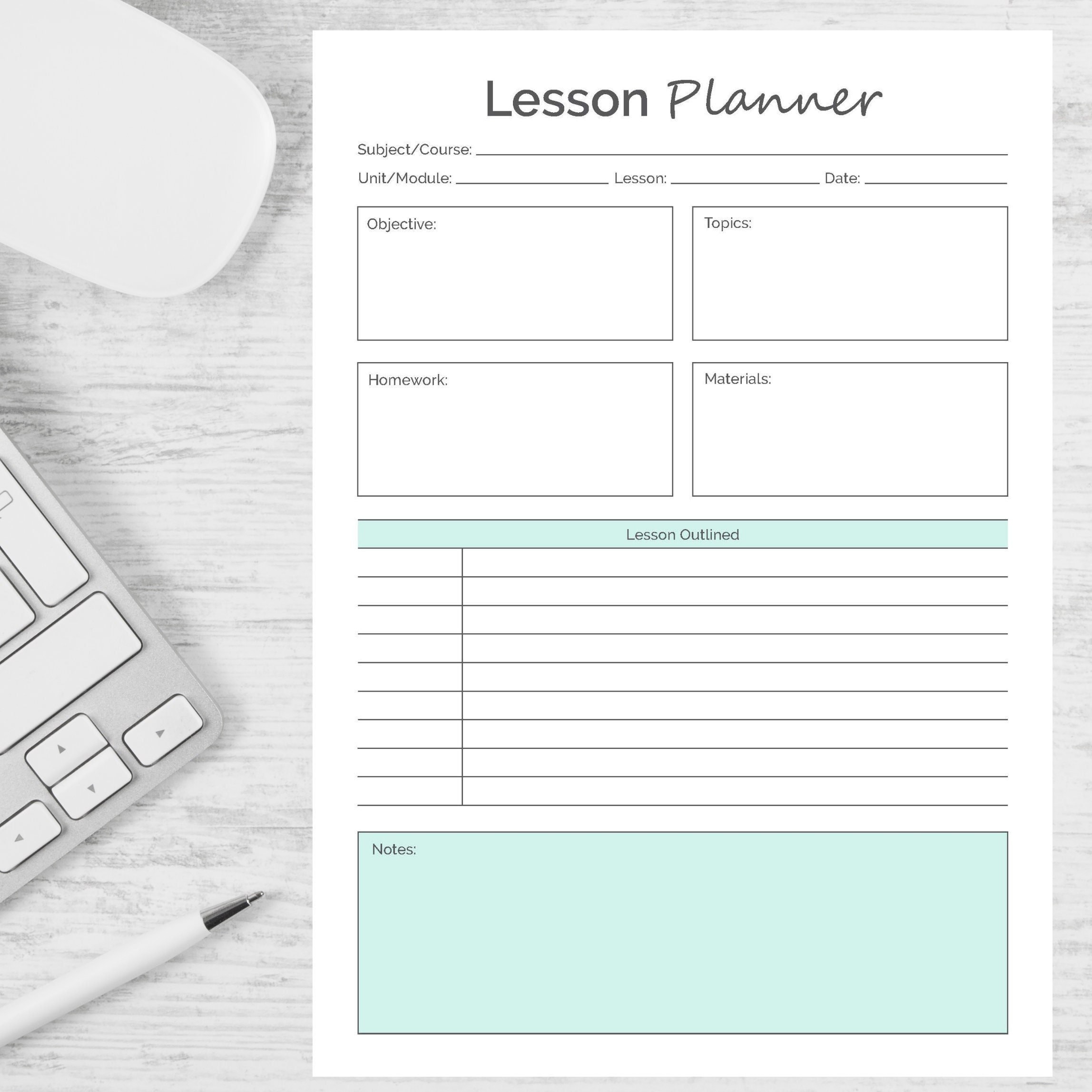 Lesson Planner Printable| Lesson Planner| Teaching Planner| Lesson Plan ...