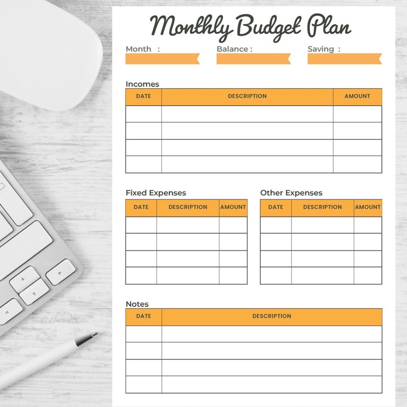 Budget Planner Monthly Finance Tracker Printable Finance Planner ...