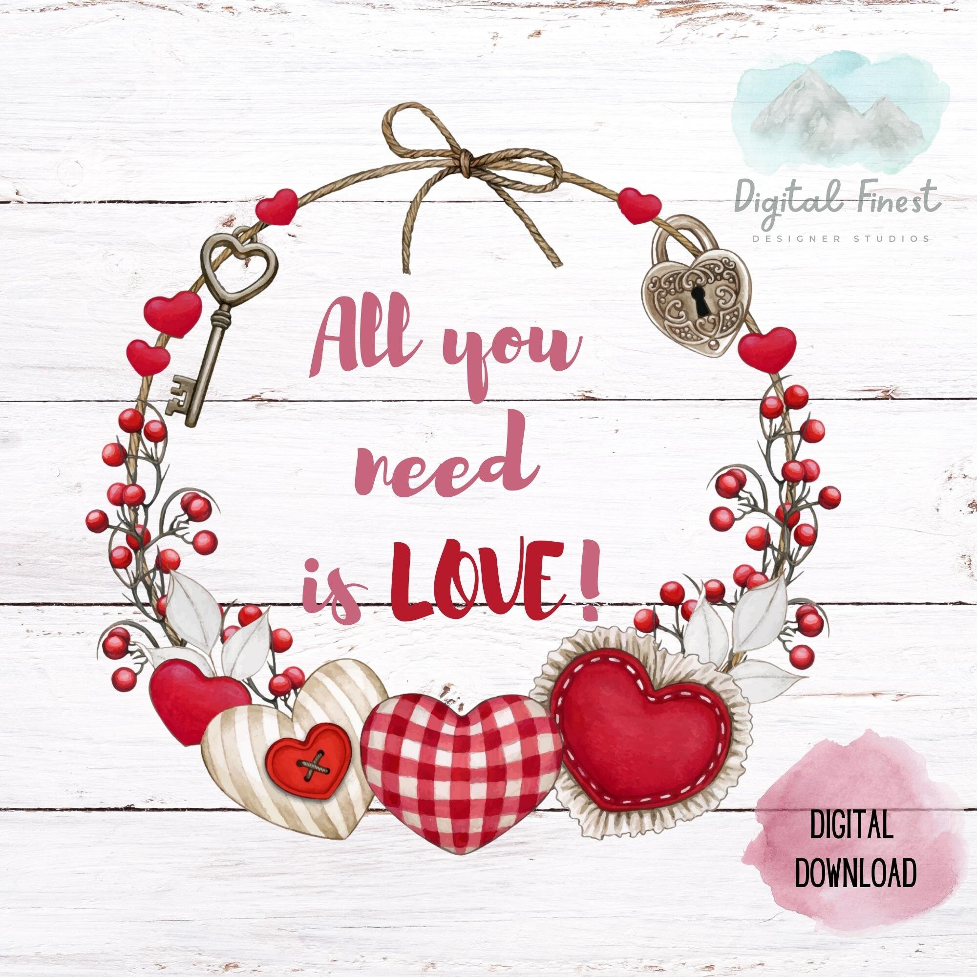Valentine's Border Hearts Clip Art Love , SVG Ready Files, Valentine's ...