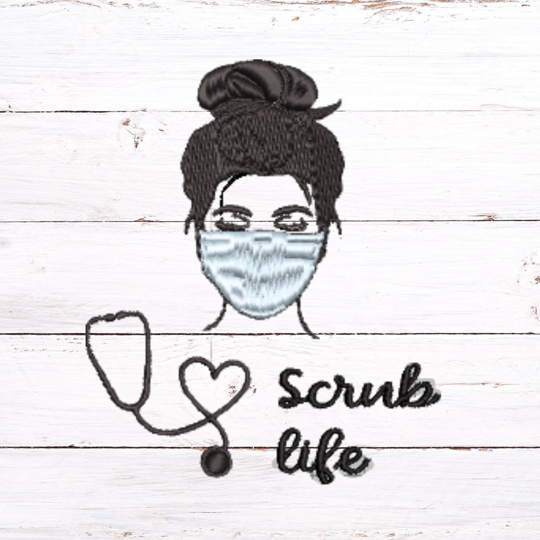 Scrub Life Estetoscopio bordado PES SVG PNG/ Cut Files/ Scrub Life Png ...
