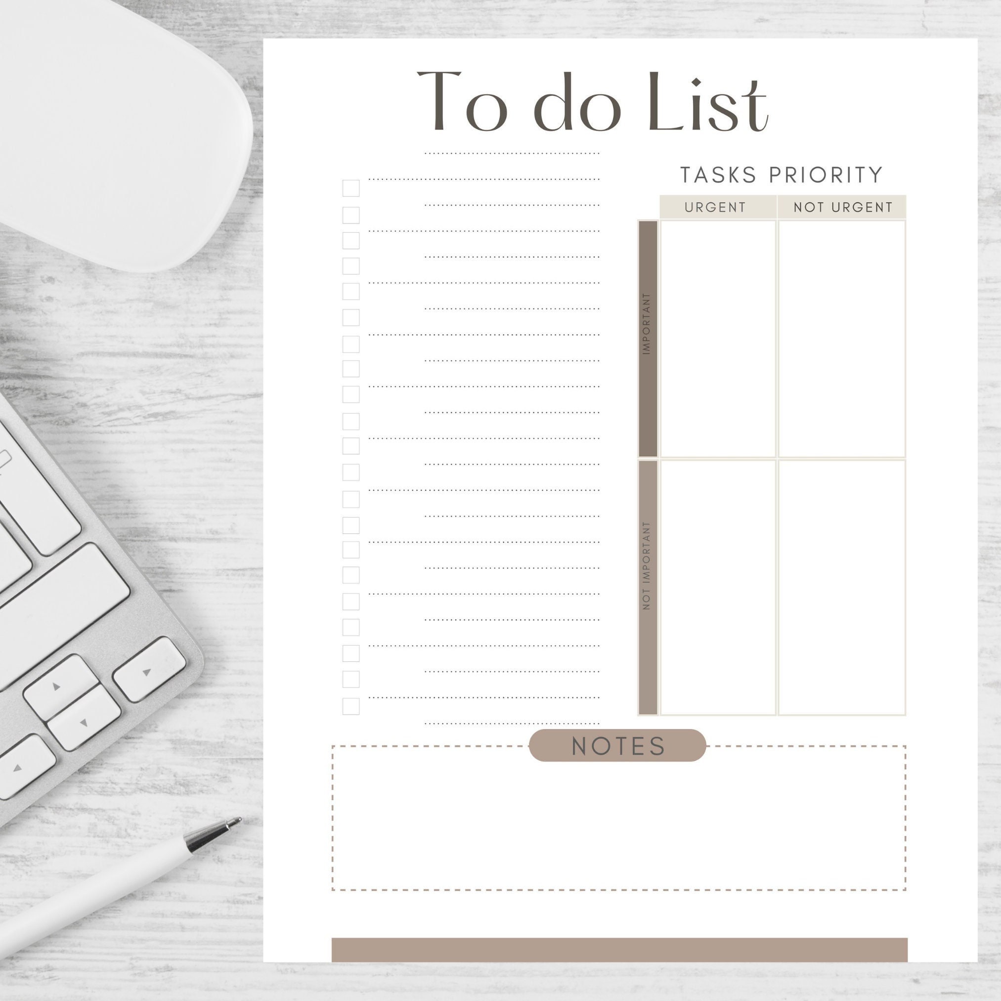 Minimal to Do List Printable Simple Tasks List Template Productivity ...