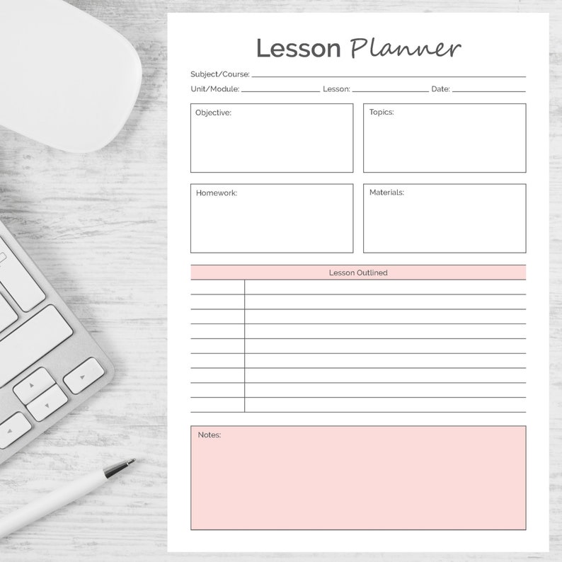 Lesson Planner Printable Lesson Planner Teaching Planner Lesson Plan ...