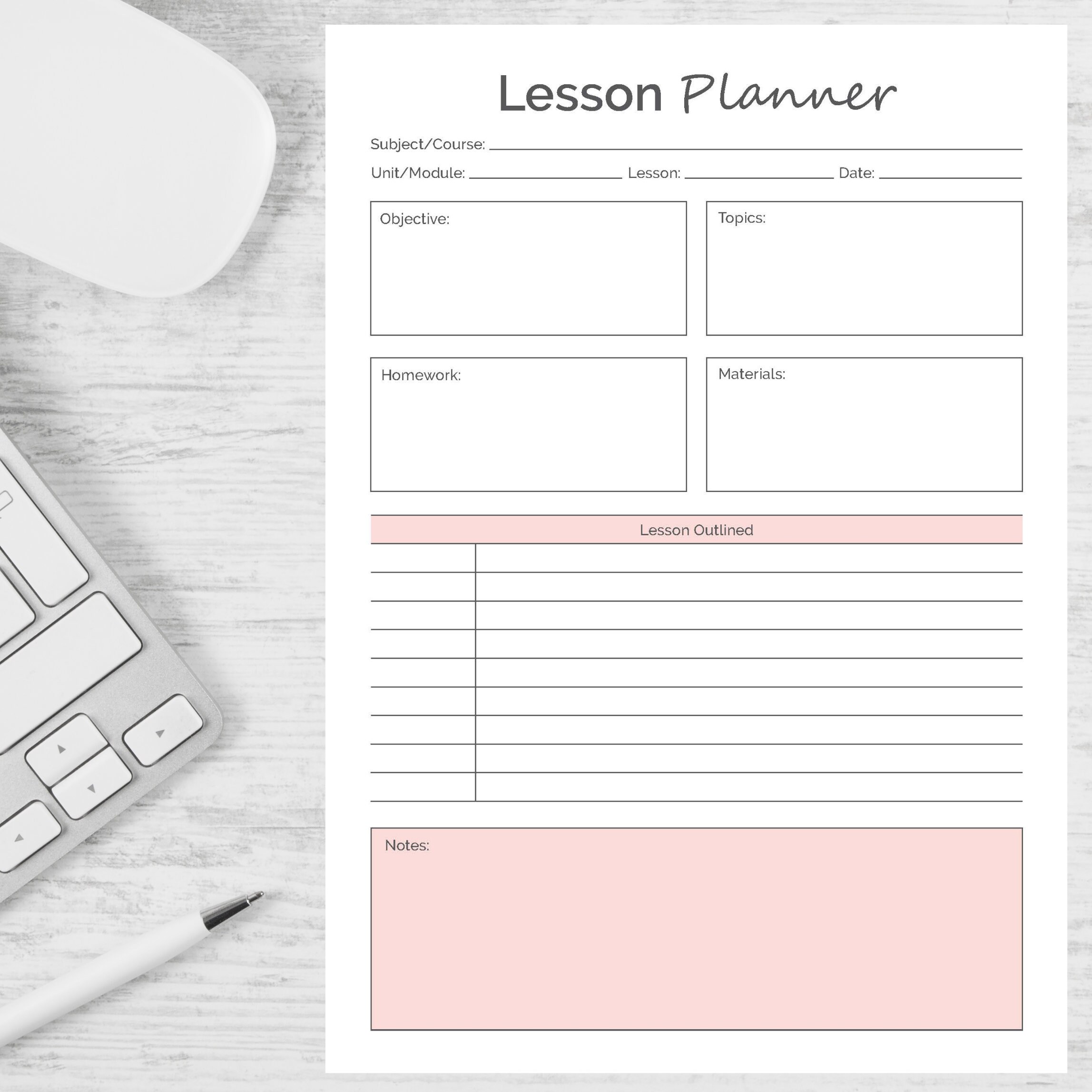 Lesson Planner Printable| Lesson Planner| Teaching Planner| Lesson Plan ...