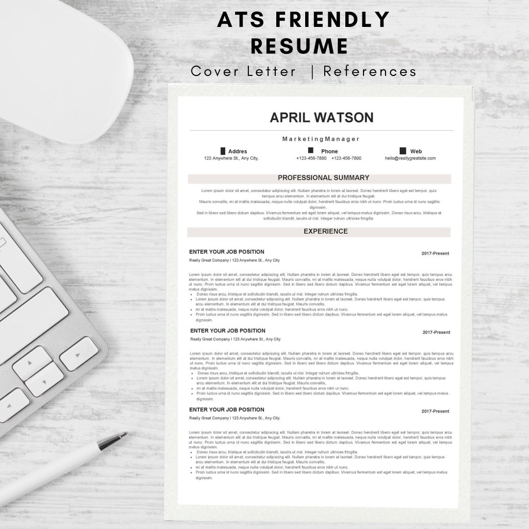 Executive Resume Cover Page Reference Template Word CV Template ...