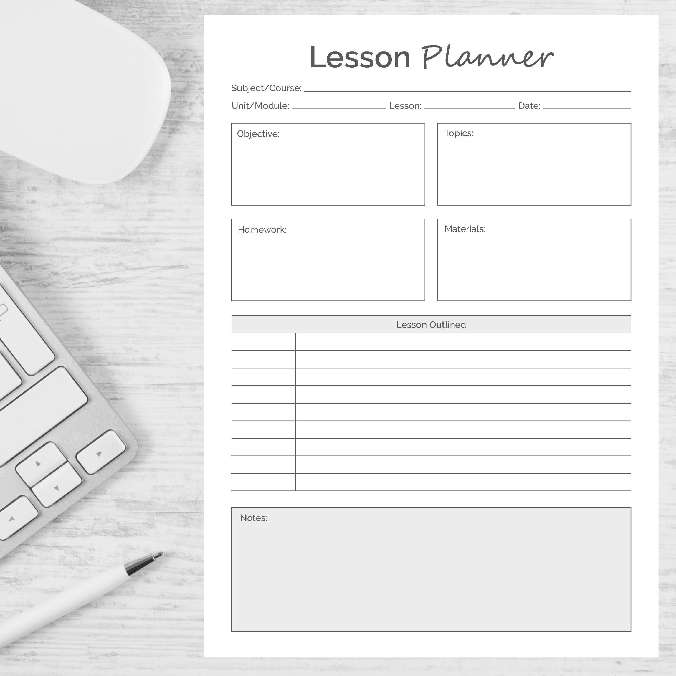 Lesson Planner Printable| Lesson Planner| Teaching Planner| Lesson Plan ...