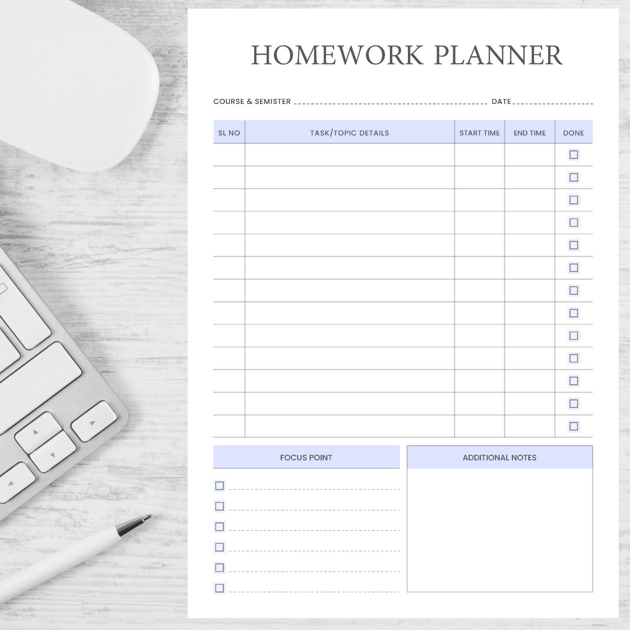 Homework Tracker Assignment Tracker Assignment Planner Printable ...