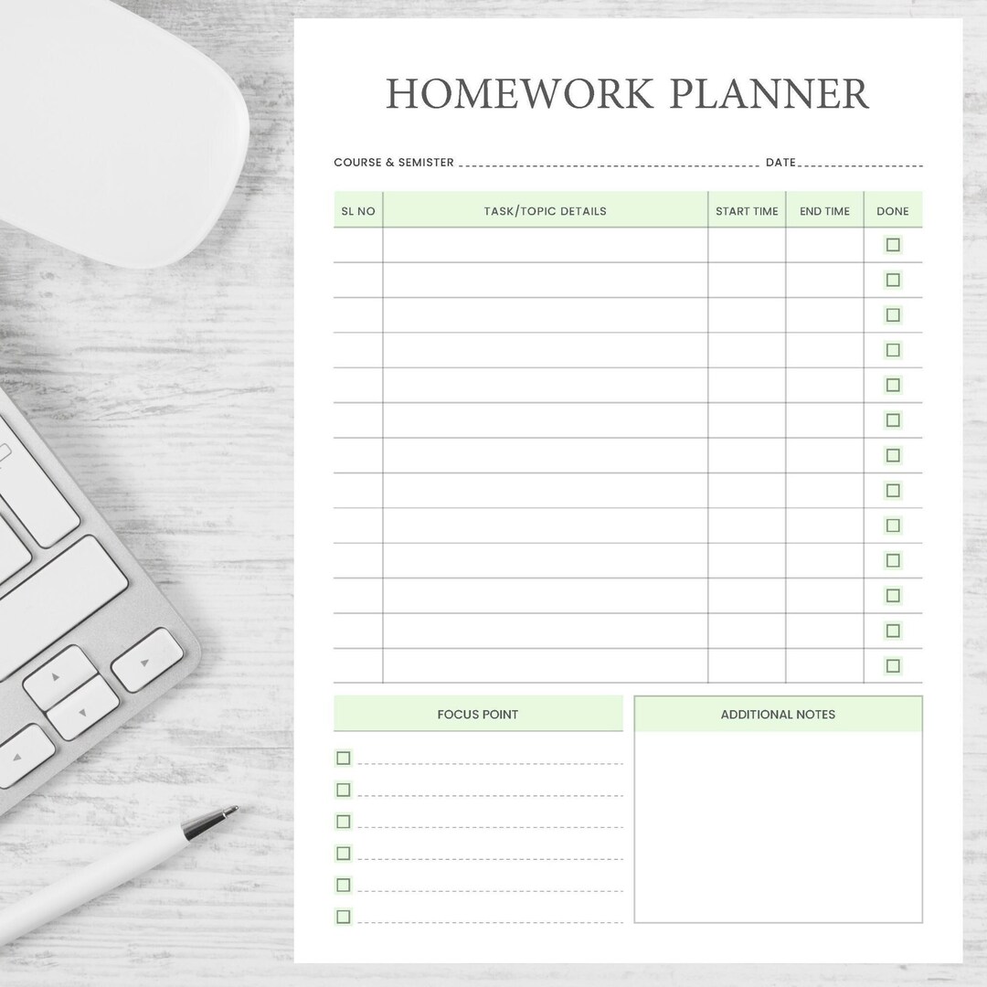 Homework Tracker Assignment Tracker Assignment Planner Printable ...