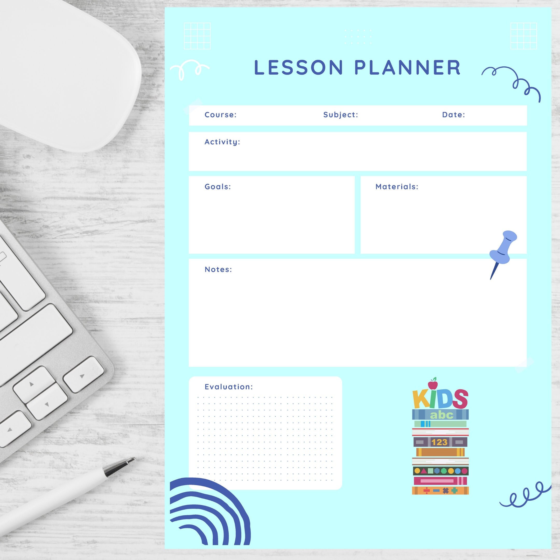 Lesson Planner Printable Lesson Planner Teaching Planner Lesson Plan ...