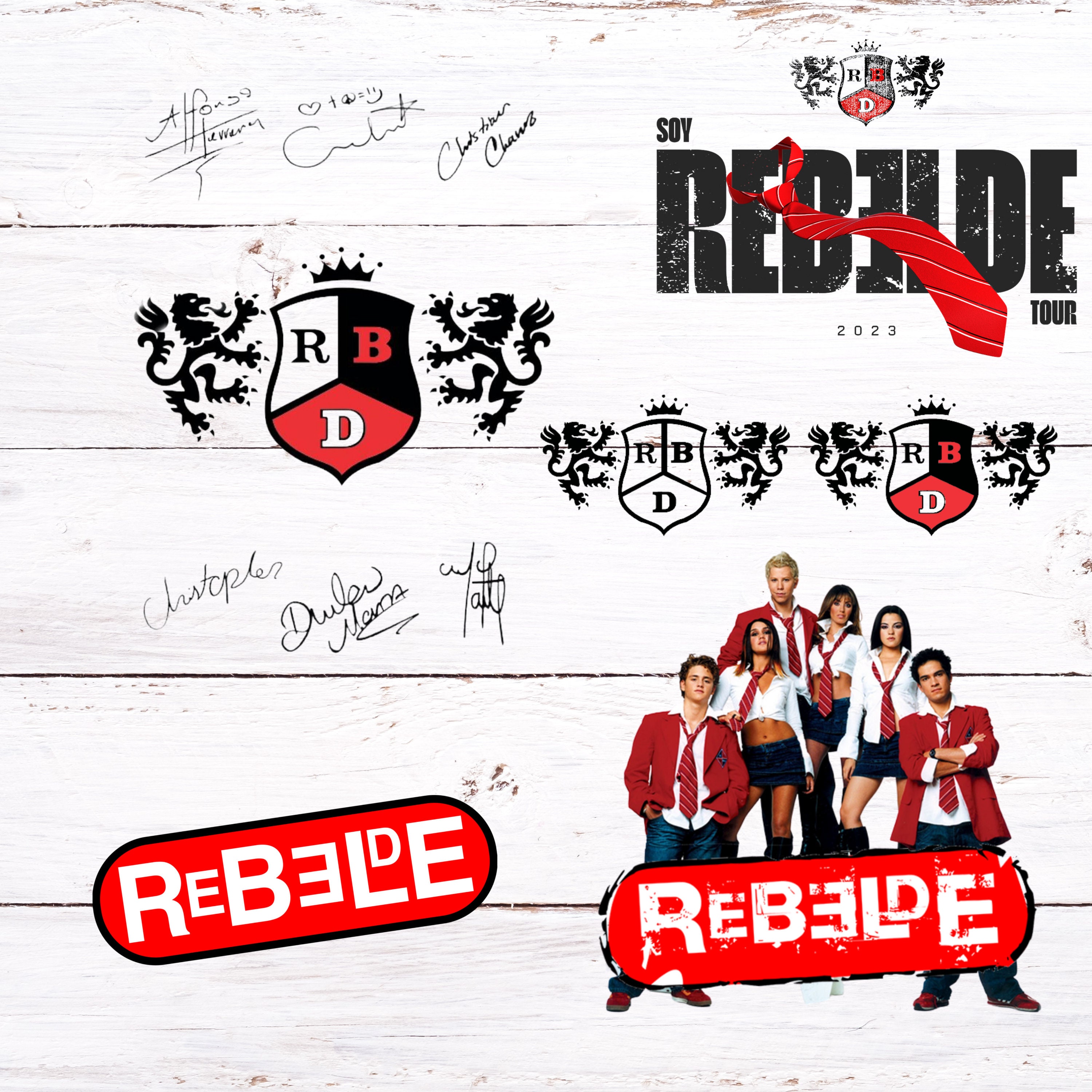 Rebelde Digital File Bundle Rebelde 5 Png Files Rebelde Signatures RBD ...