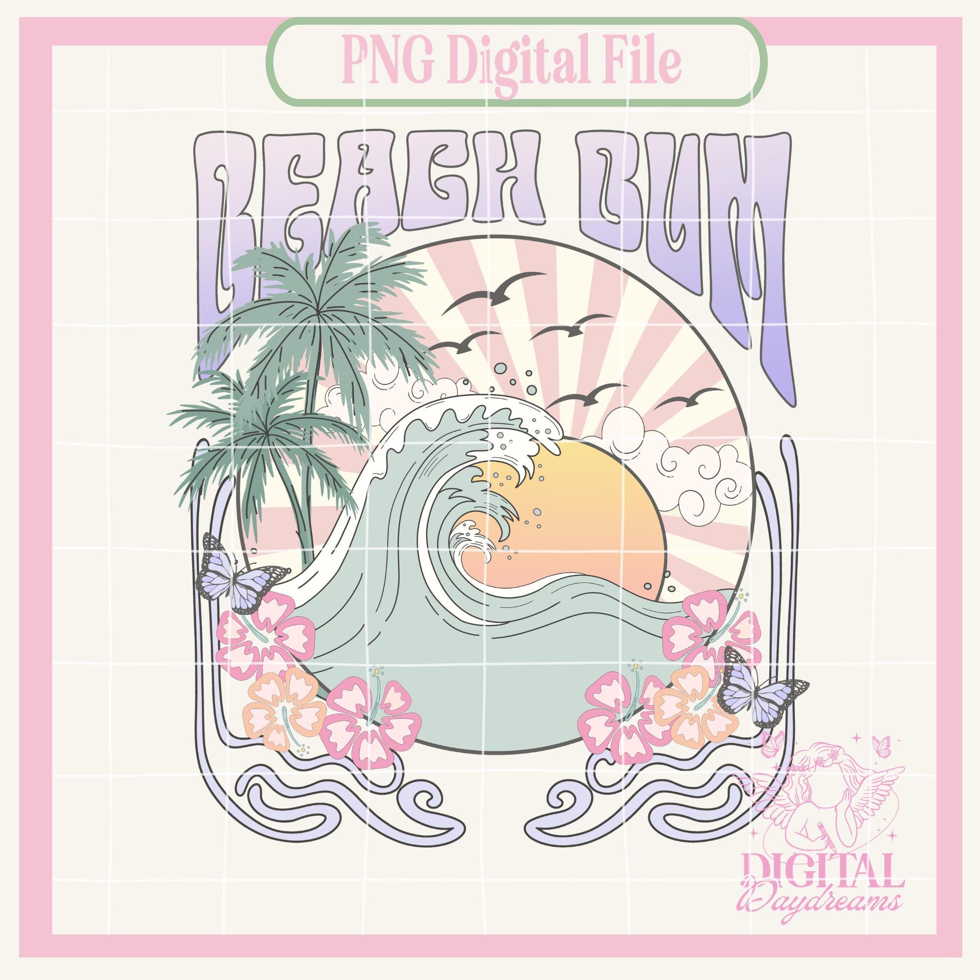 Beach Bum Summer Png,retro Summer PNG for Sublimation,coconut Girl Png ...