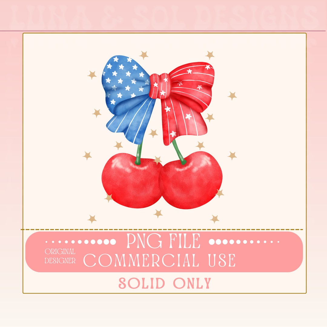 4th of July Png,cherry Png,girly Png,coquette 4th of July Png,american ...