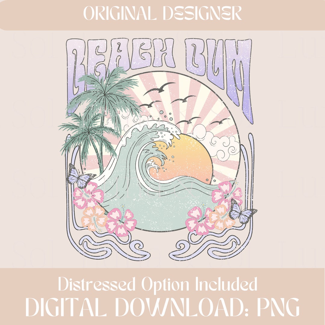 Beach Bum Summer Png,retro Summer PNG for Sublimation,coconut Girl Png ...