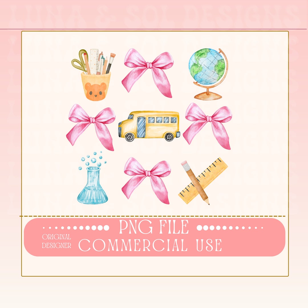 Coquette,teacher Png,back to School Png,pink Bow,aesthetic Png ...
