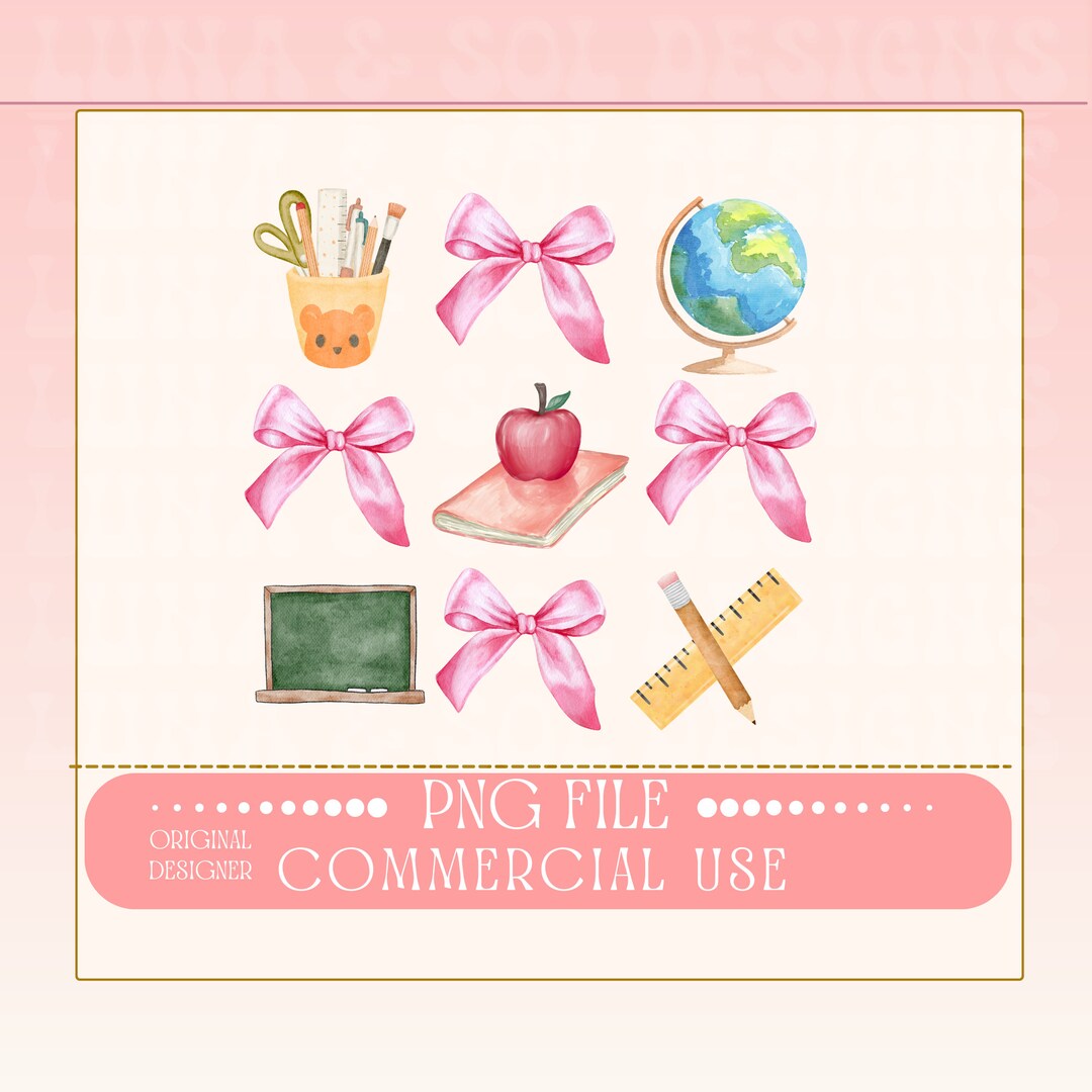 Coquette,teacher Png,back to School Png,pink Bow,aesthetic Png ...
