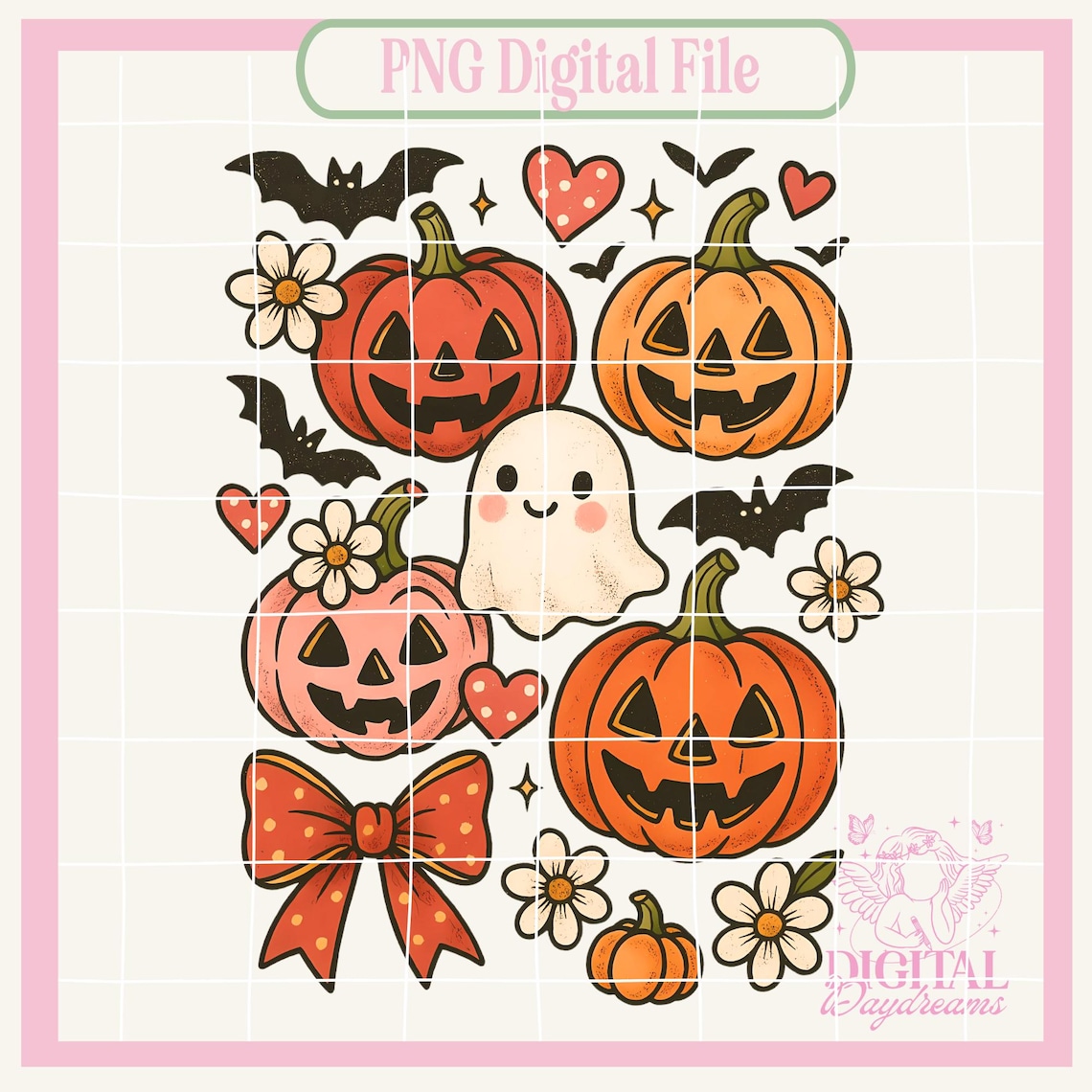 Cute Ghost Png,halloween Png,spooky Season Png,pink Halloween,retro ...