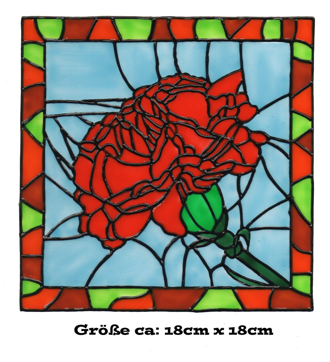 Window Color Window Sticker Rose in Mosaic 297 - Etsy