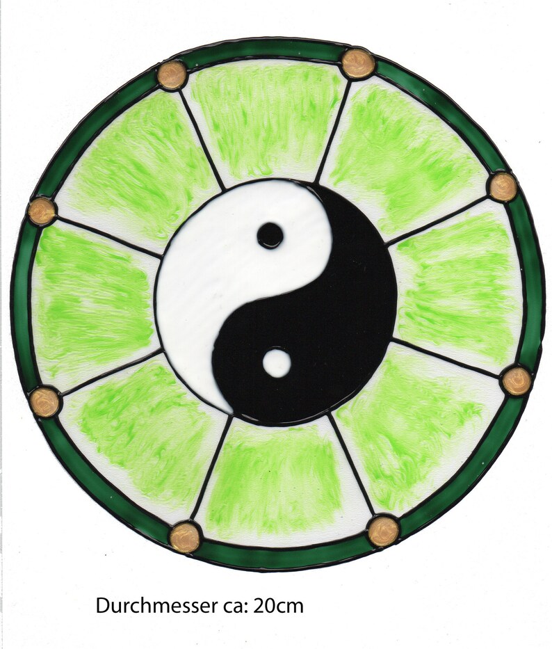Window Color Sticker Mandala Jing Jang Green 316 - Etsy