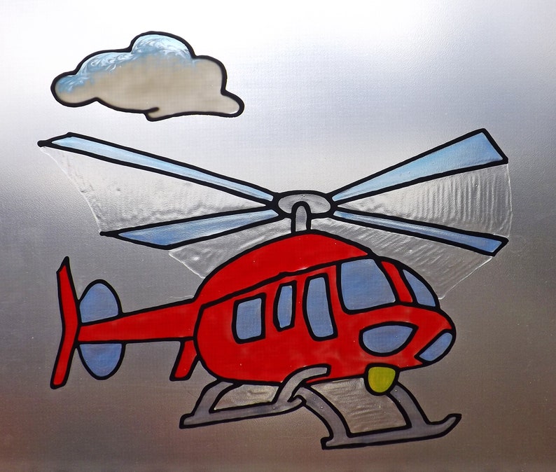Window Color Window Sticker Helicopter 017 - Etsy
