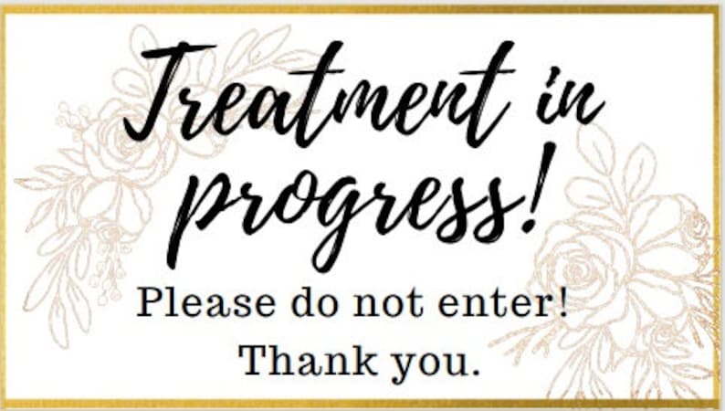 Treatment in Progress Door Sign for Spa, Salon, Massage Etc. - Etsy