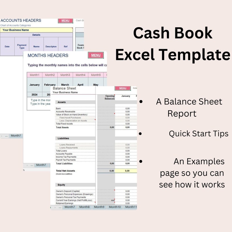 Cash Book - Excel Template for Efficient 1 Bank Account Management ...