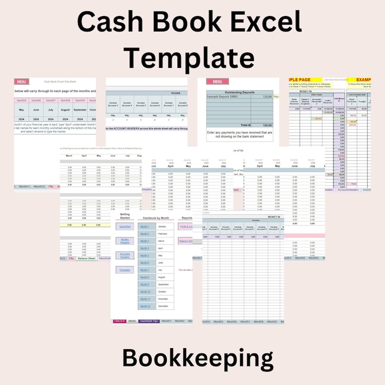 Cash Book - Excel Template for Efficient 1 Bank Account Management ...