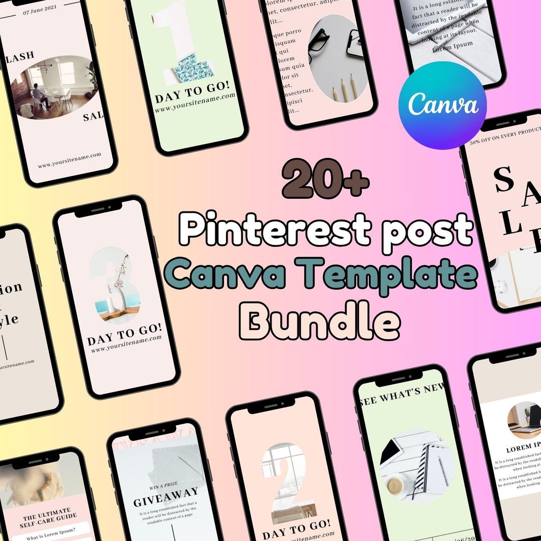 Ultimate Pinterest Canva Template Bundle | 20+ Customizable Designs for ...