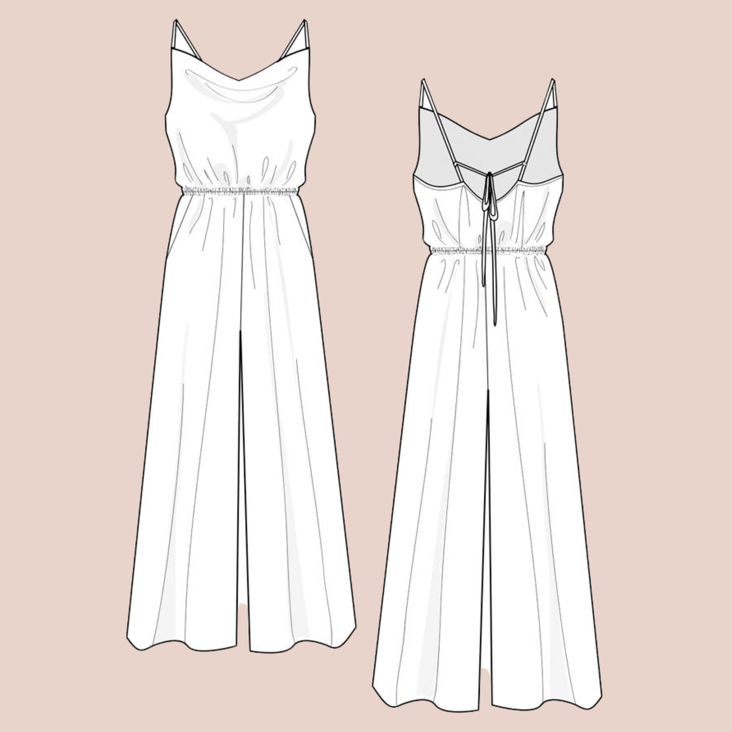 Jumpsuit Sewing Pattern, Overalls Pattern, Jumpsuit PDF Pattern, Women ...