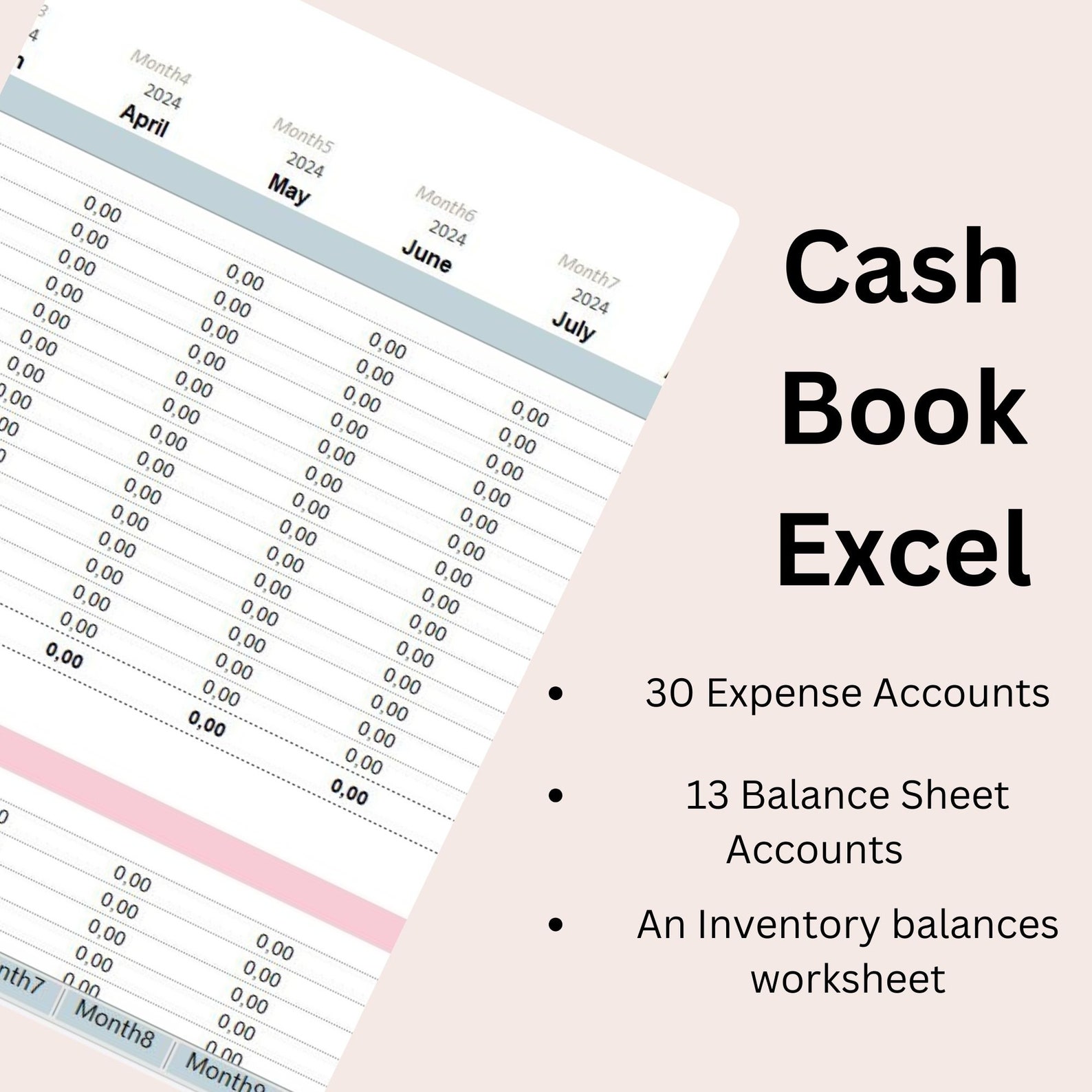 Cash Book Excel Template for Efficient 1 Bank Account Management, Ideal ...