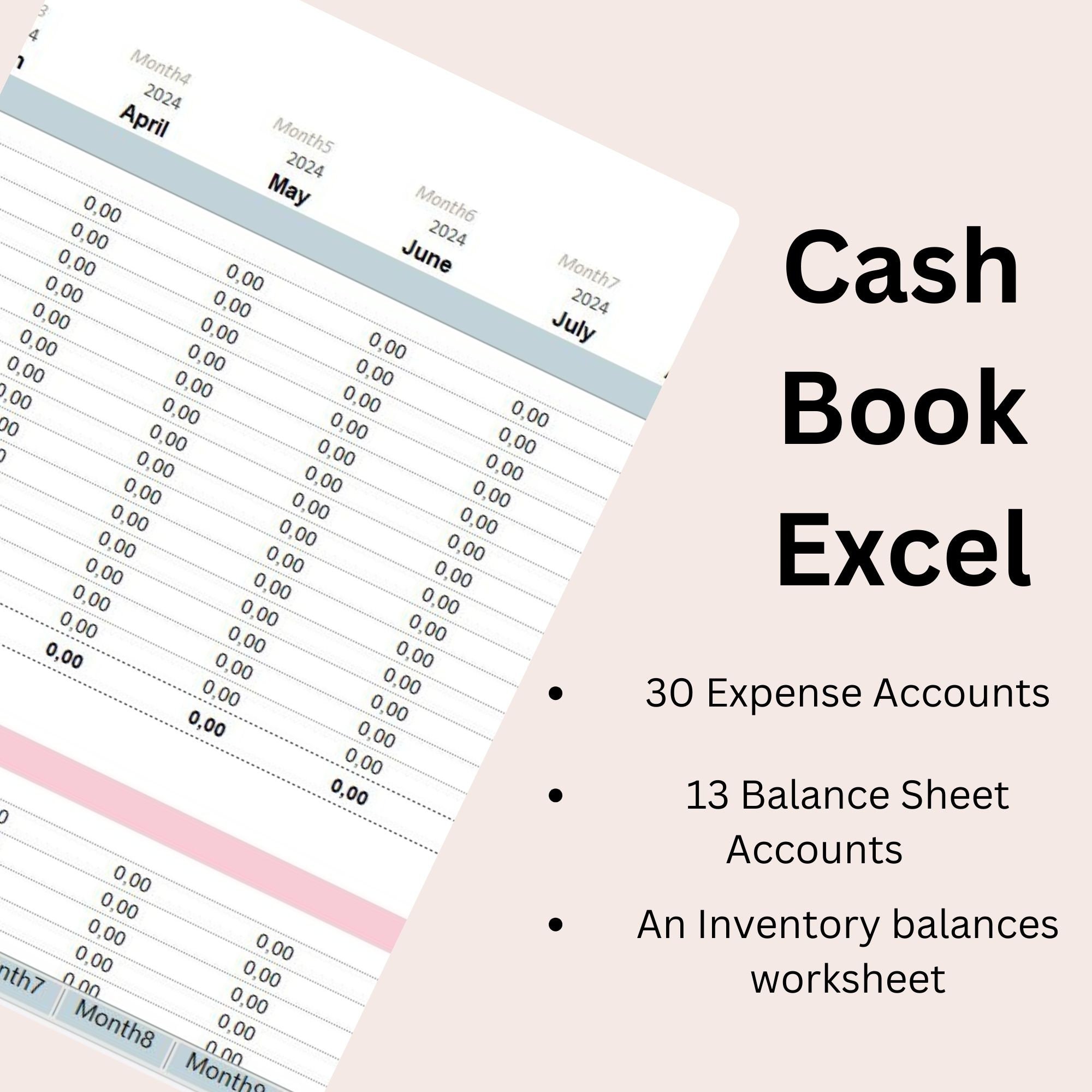 Cash Book Excel Template for Efficient 1 Bank Account Management, Ideal ...
