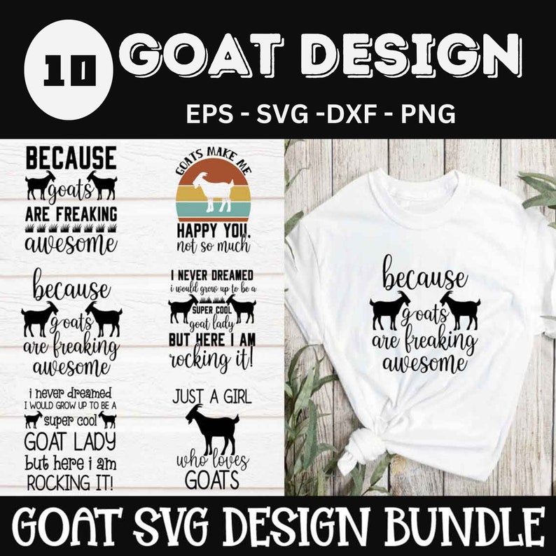 Goat SVG Bundle, Charming Farm Animal Designs for Shirts & Crafts ...