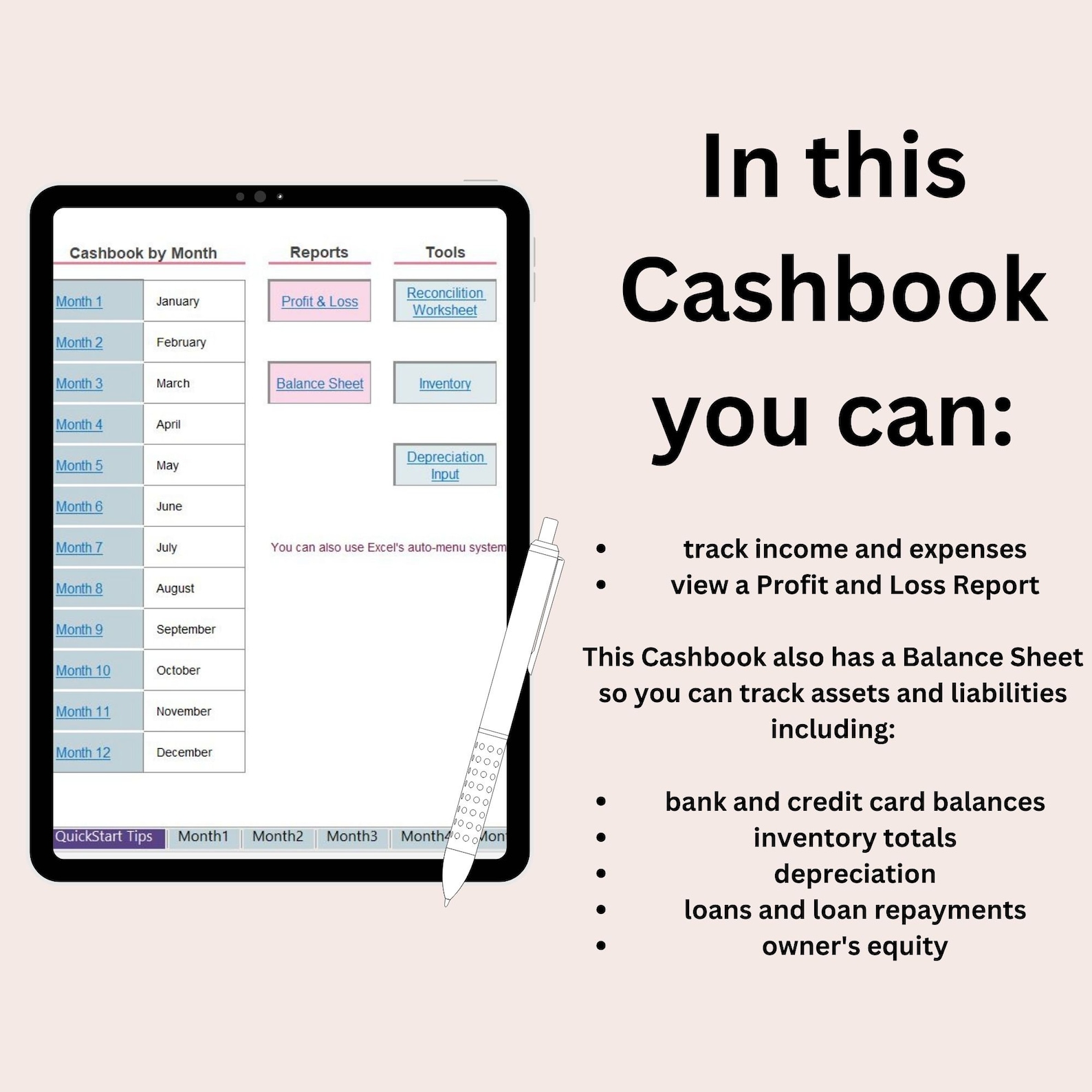 Cash Book Excel Template for Efficient 1 Bank Account Management, Ideal ...