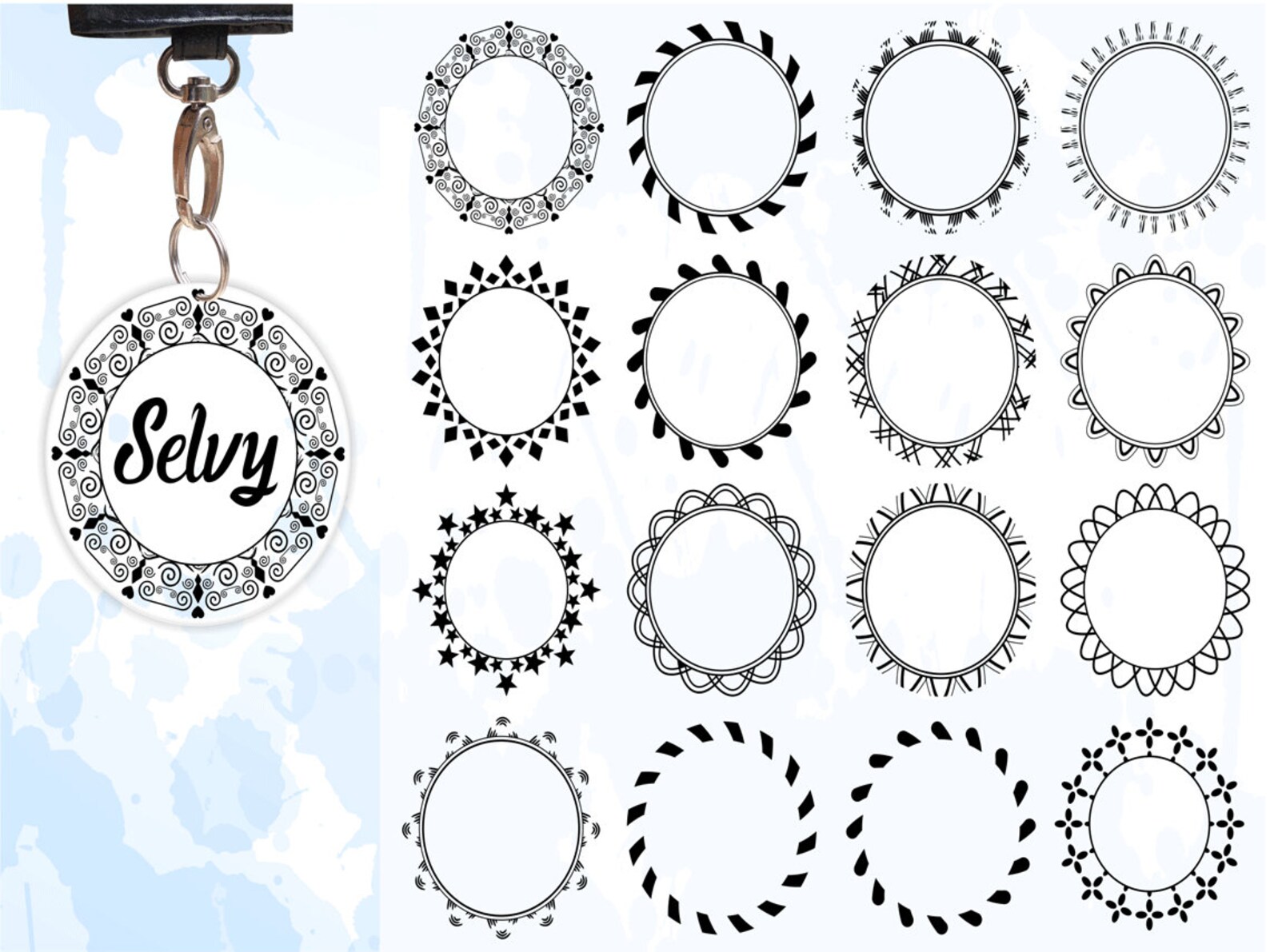 Keychain Monogram Svg Bundle, Keychain Template, Keychain SVG ,round ...